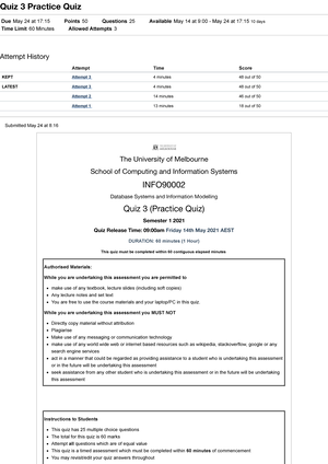 Prac exam 1 - Prac exam 1 - INFO90002 PRACTICE EXAM 1 SOLUTION School of Computing and ...