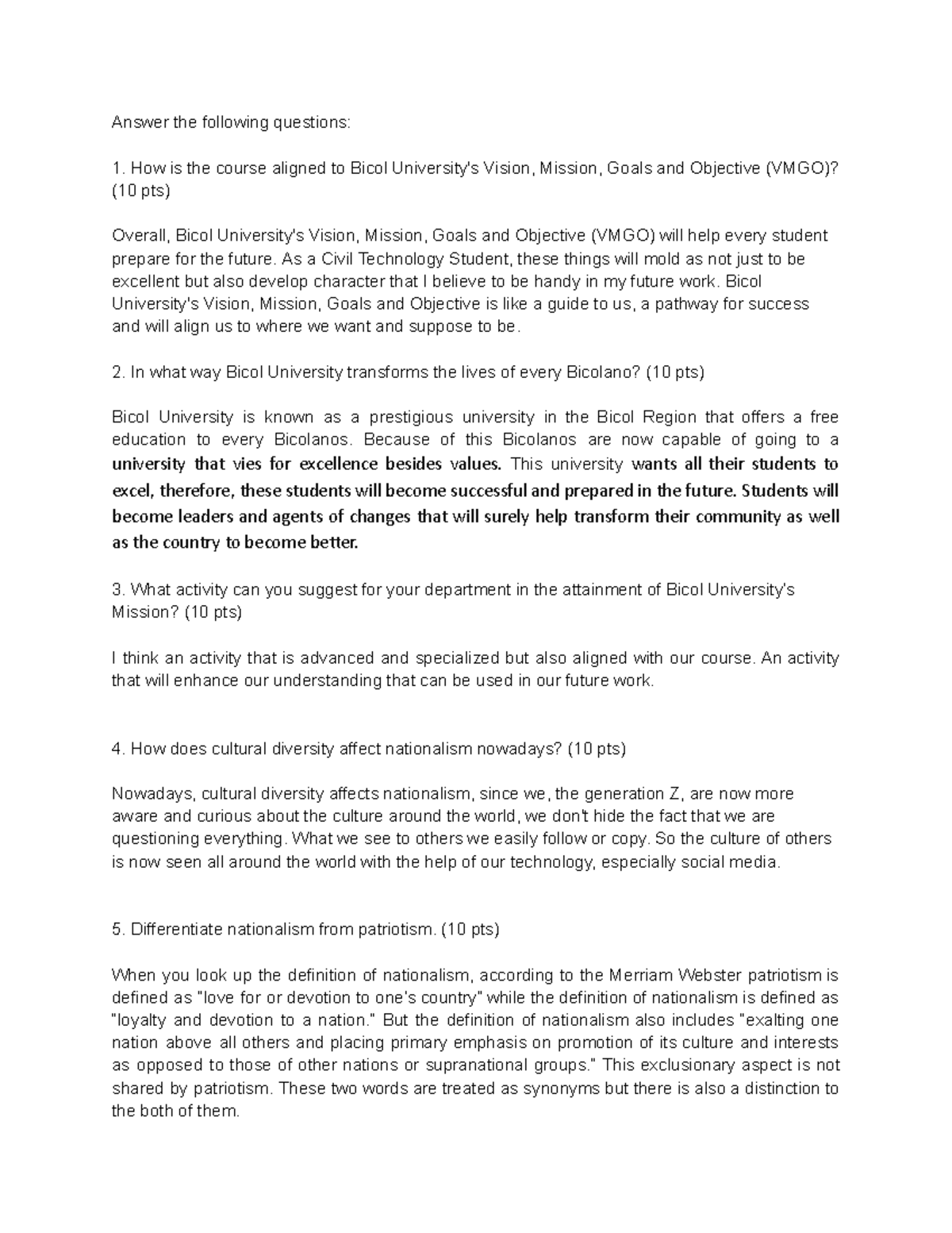 Rizall - asdljasn - Answer the following questions: How is the course ...