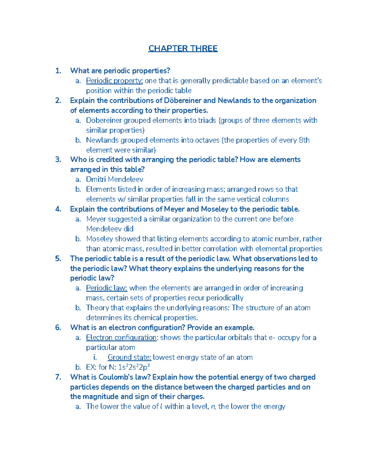 Textbook Chapter 3 Notes - CHEM1601 - Vandy - Studocu