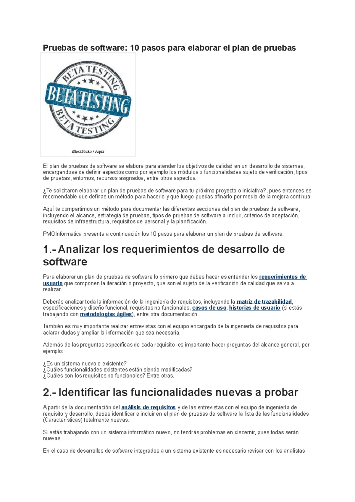 Pruebas de software - abcd - Pruebas de software: 10 pasos para ...