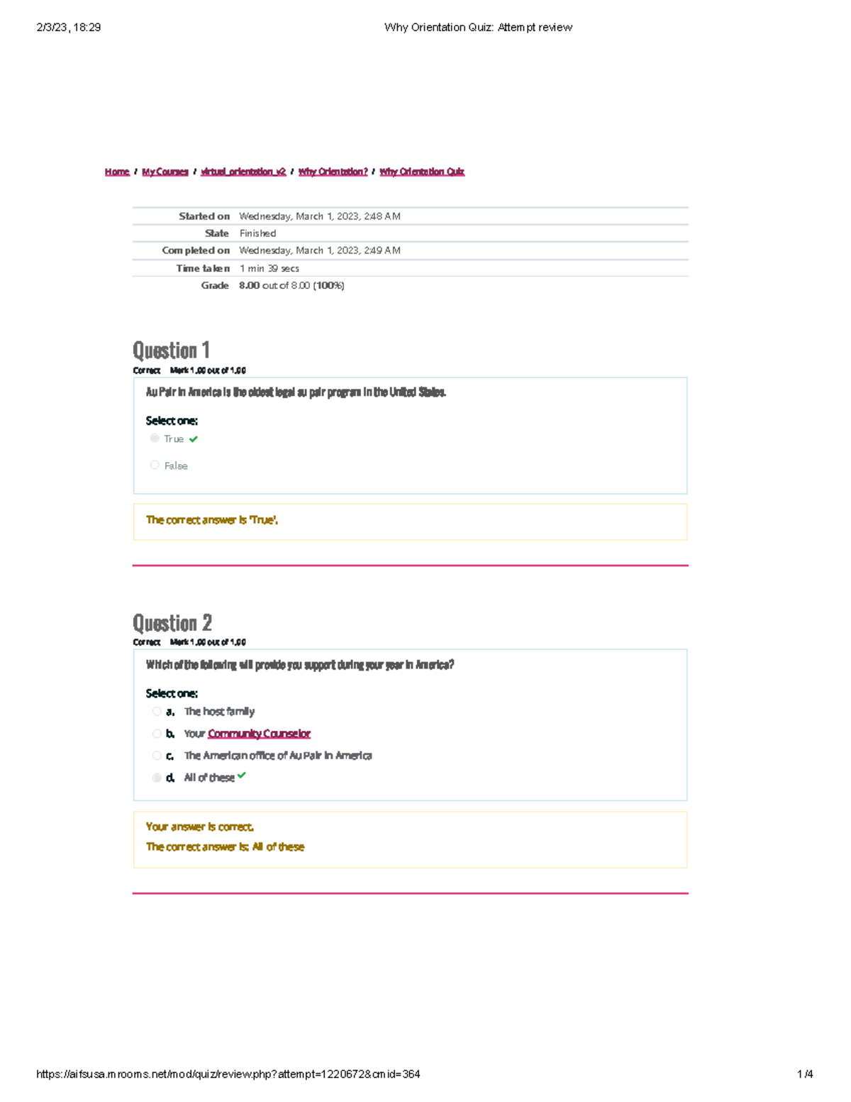 All test of the virtual orientation course - 2/3/23, 18:29 Why ...