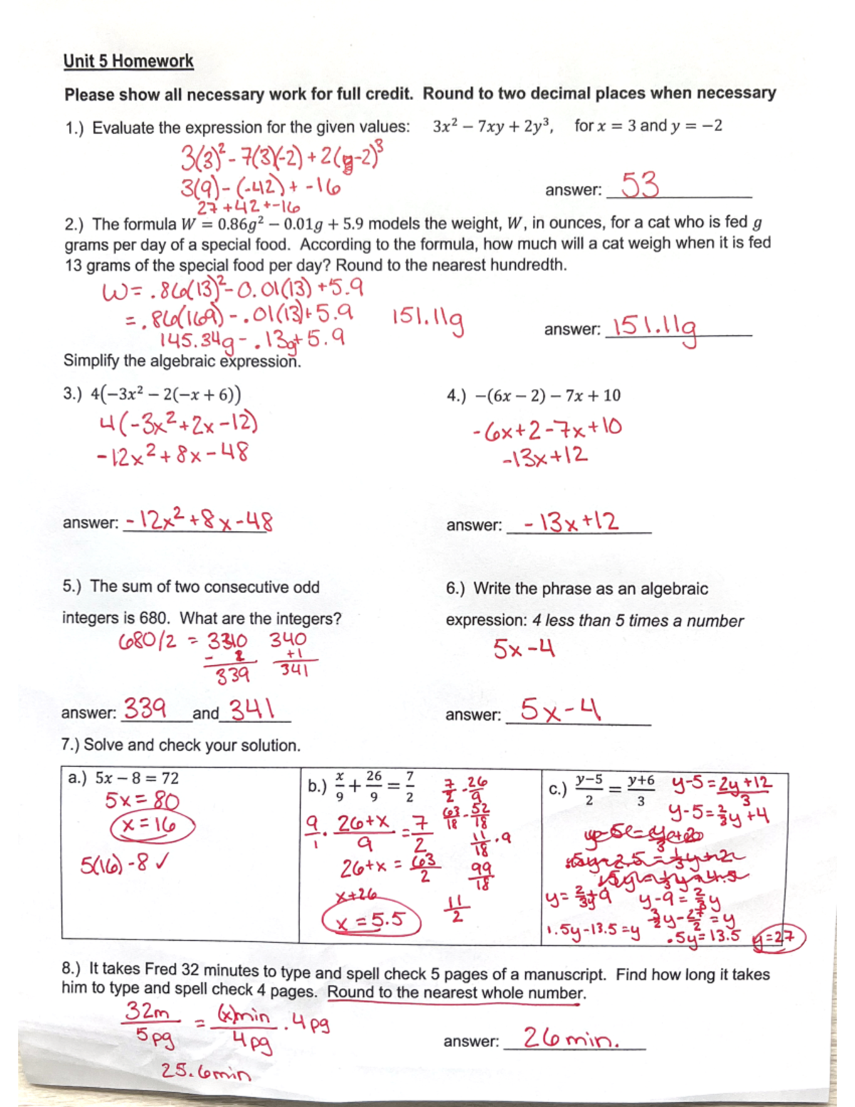 Luckett Unit 5 Homework - MATH 2111 - CCRI - Studocu