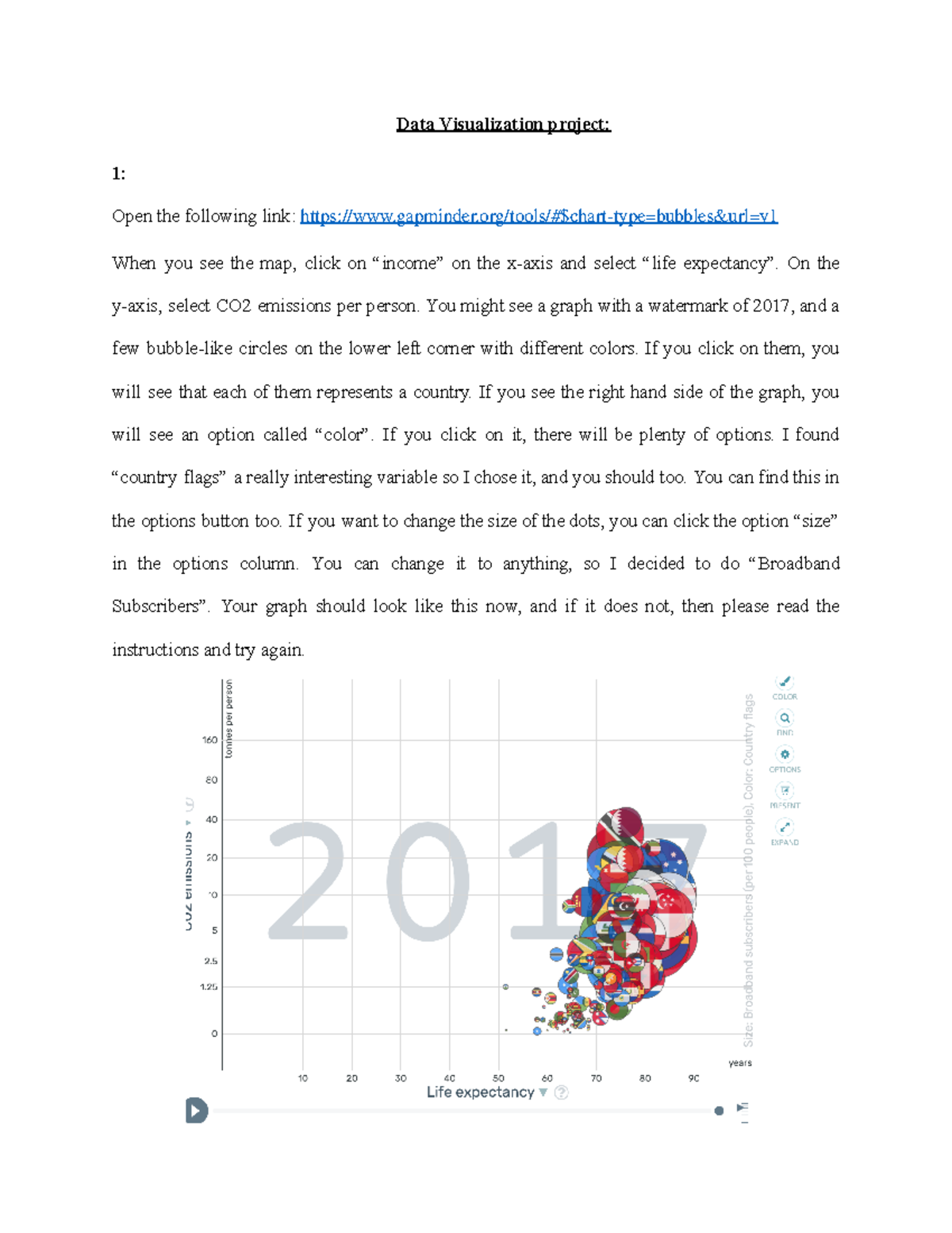 Data Visualization project - Data Visualization project: 1: Open the ...
