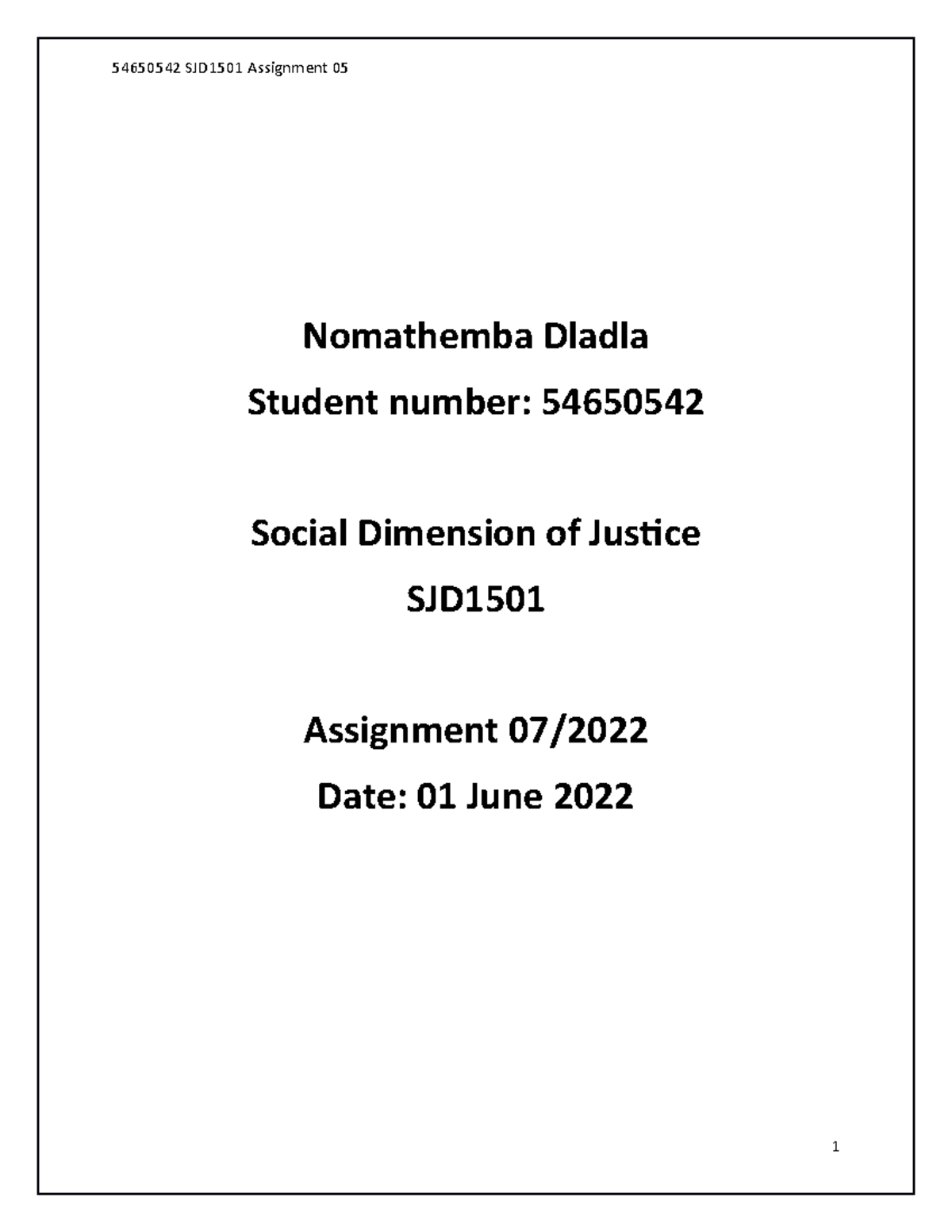 54650542%20 SJD1501%20Ass07 - 54650542 SJD1501 Assignment 05 Nomathemba ...
