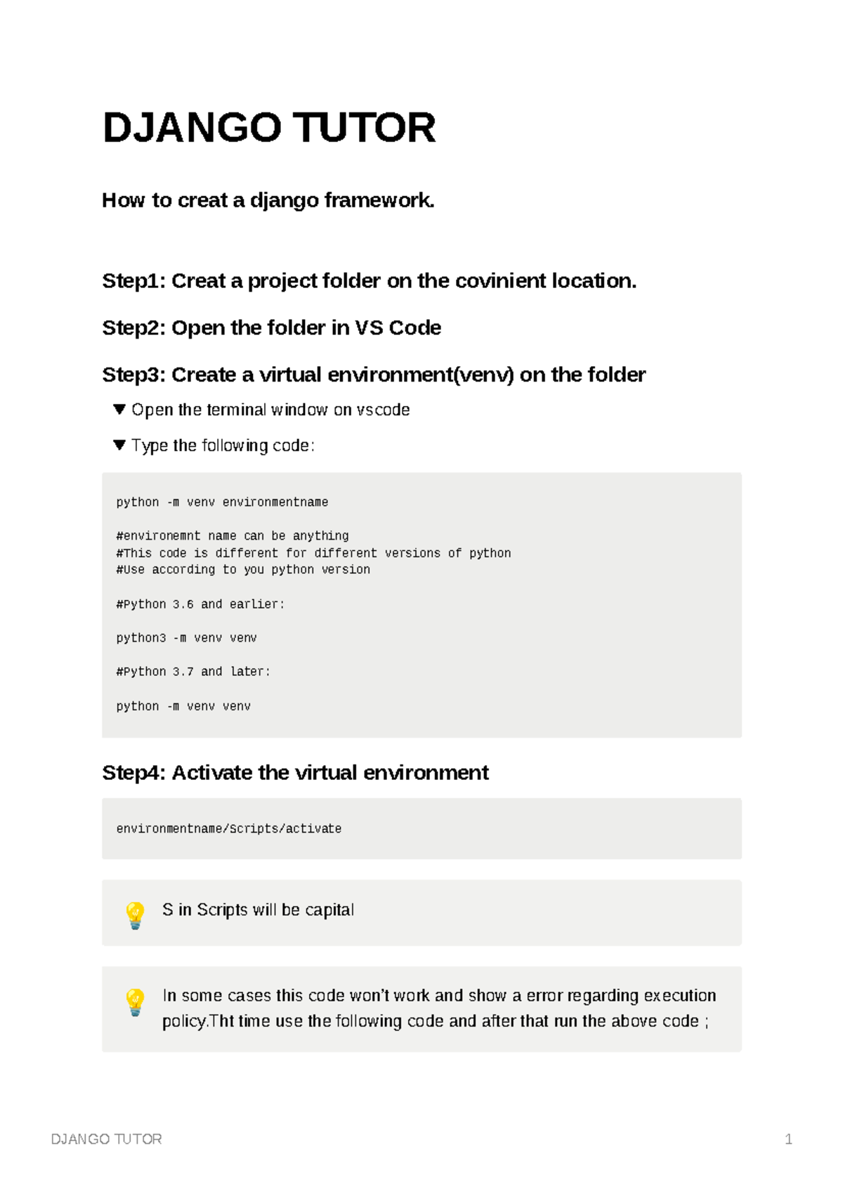 Django Tutor For Freshers Django Tutor How To Creat A Django Framework Step1 Creat A Project