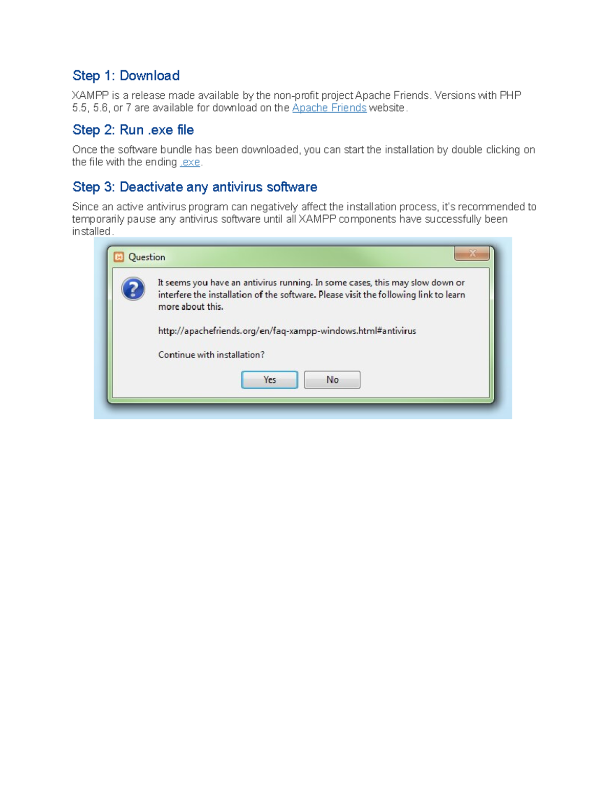 Xampp Installation This Might Help U Install Xxamp Step 1 Download
