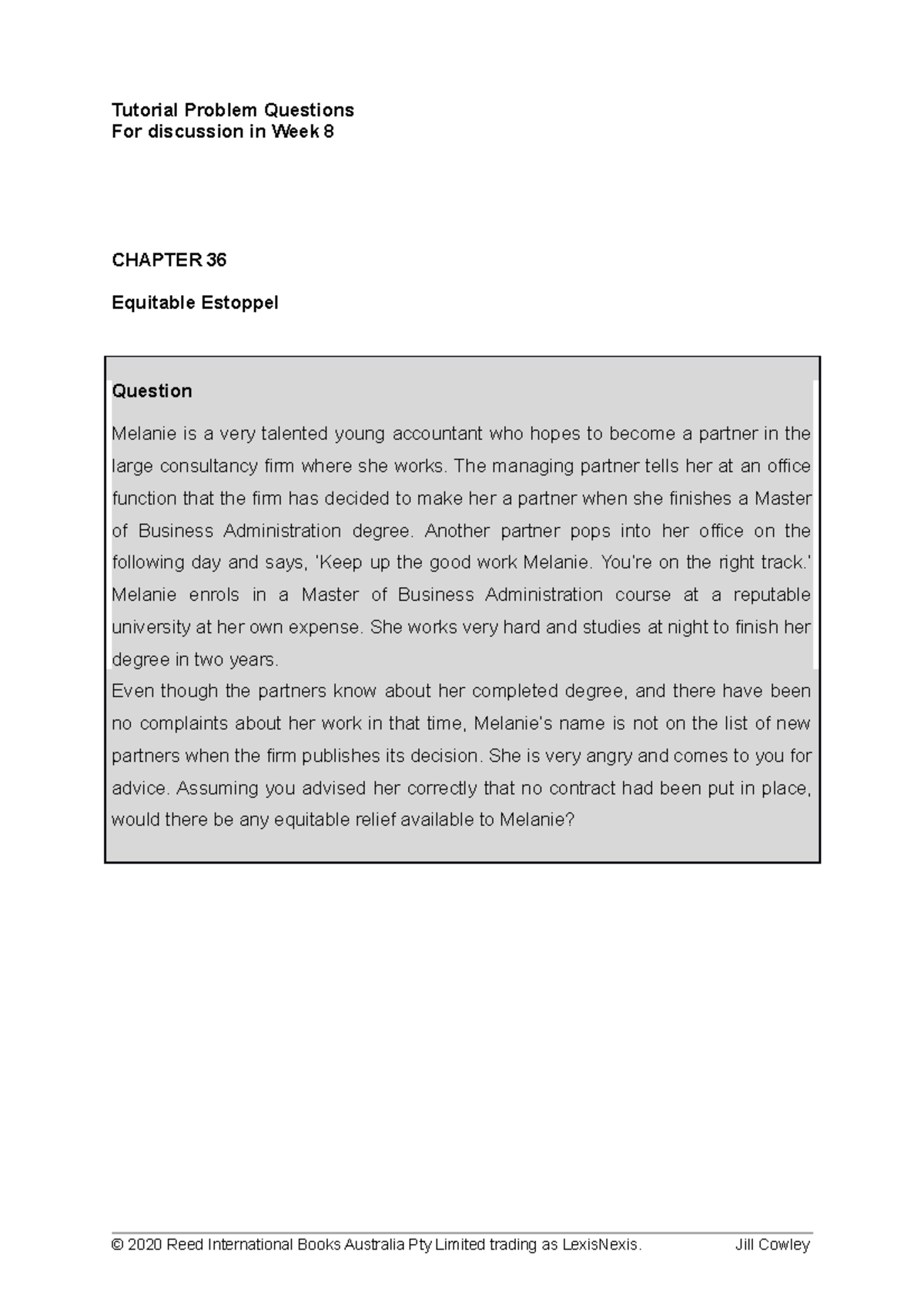 Tutorial Problems - Week 9 Notes from lecture included - Tutorial ...