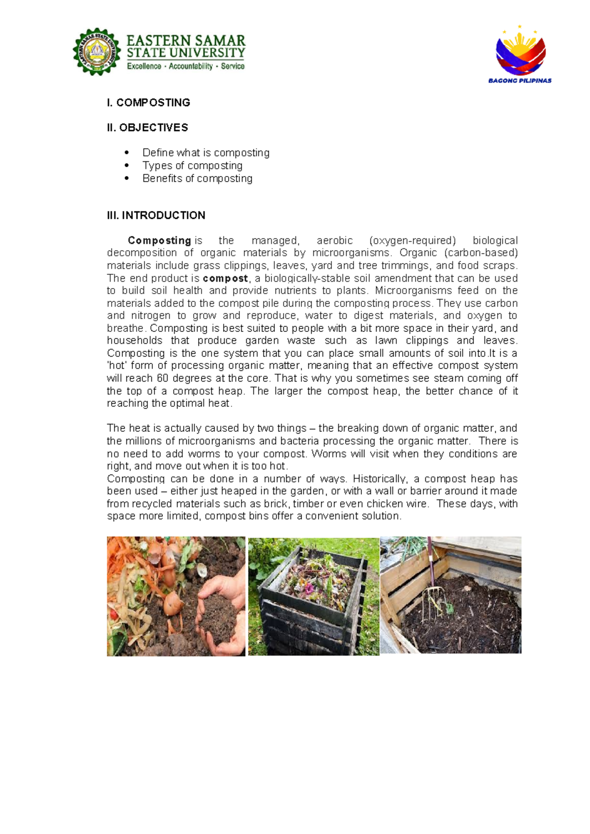 Noel Alvin 091201 - Jahaba - I. COMPOSTING II. OBJECTIVES Define what ...
