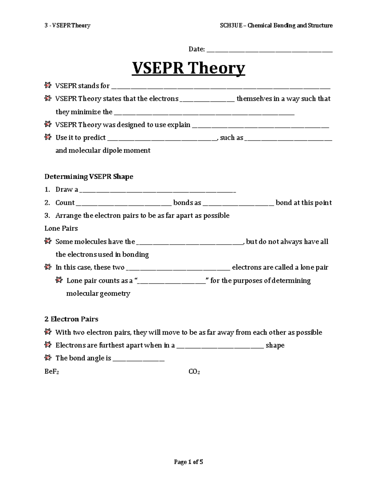 03 - Vsepr Theory - Notes - Date ...