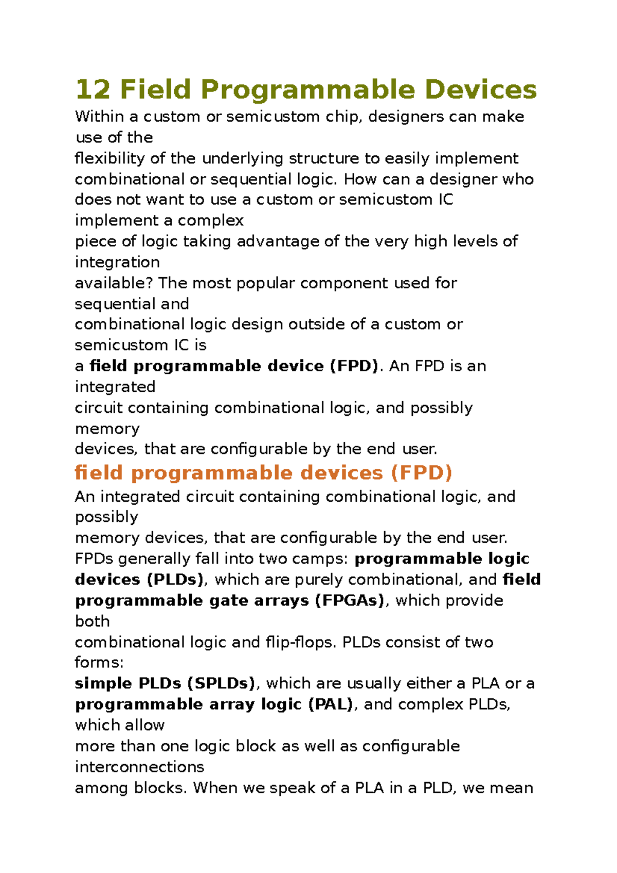 12 Field Programmable Devices 12 Field Programmable Devices Within A Custom Or Semicustom Chip