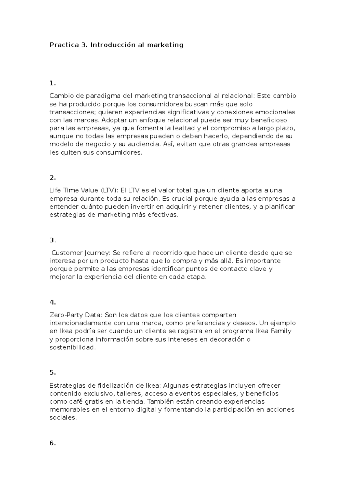 Practica 3 - Practica 3. Introducción al marketing 1. Cambio de ...