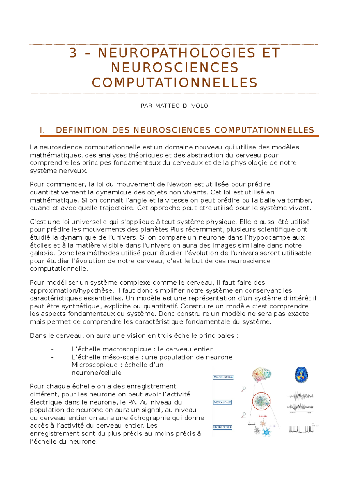 3- Neuropathologies et neurosciences computationnelles - 3 – N E U R O ...