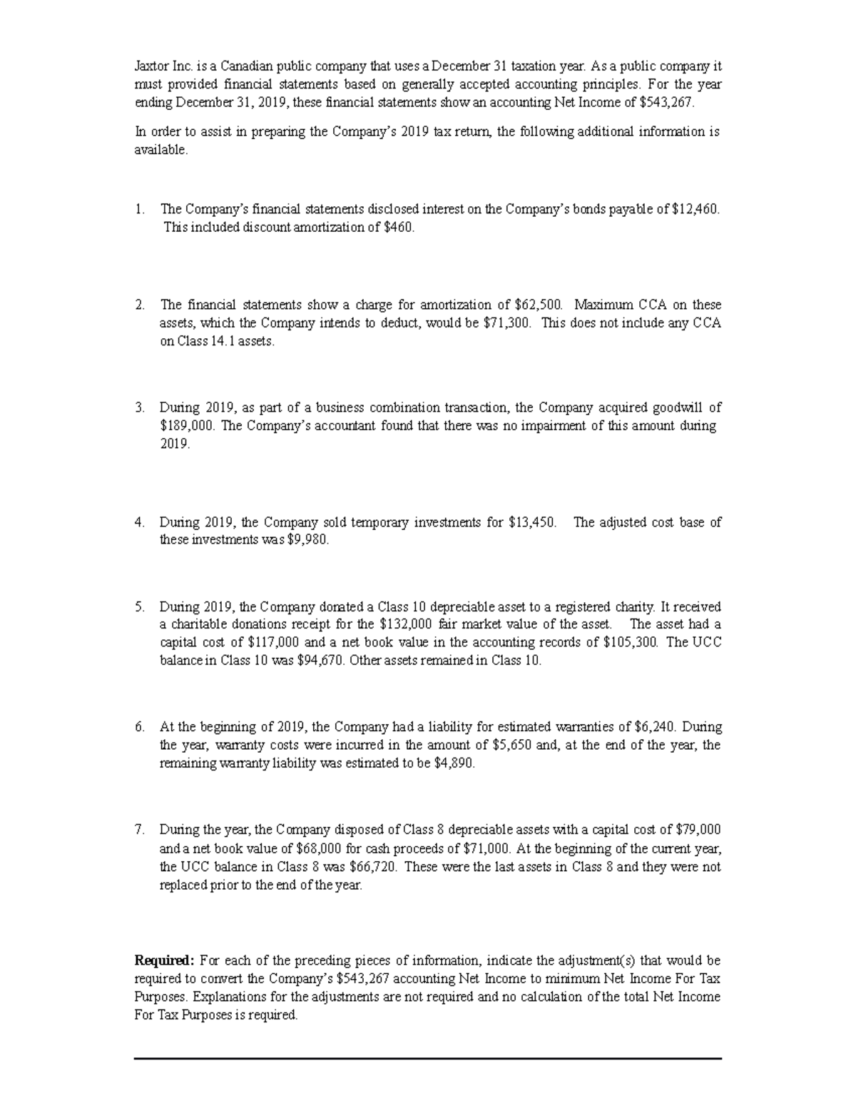 ACCT226 Chapter 12 Problem 3 Jaxtor Inc Is A Canadian Public Company