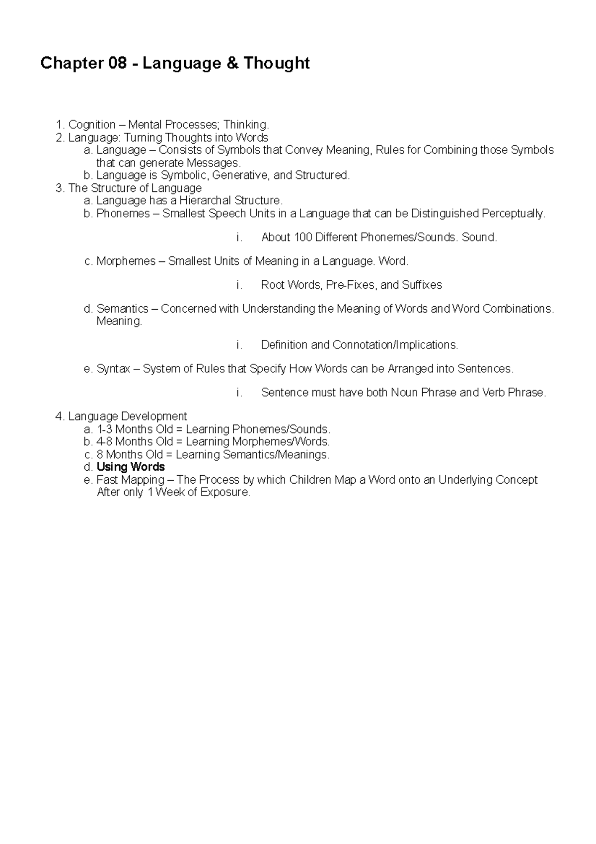 Chapter 08 - Language & Thought - Chapter 08 - Language & Thought ...