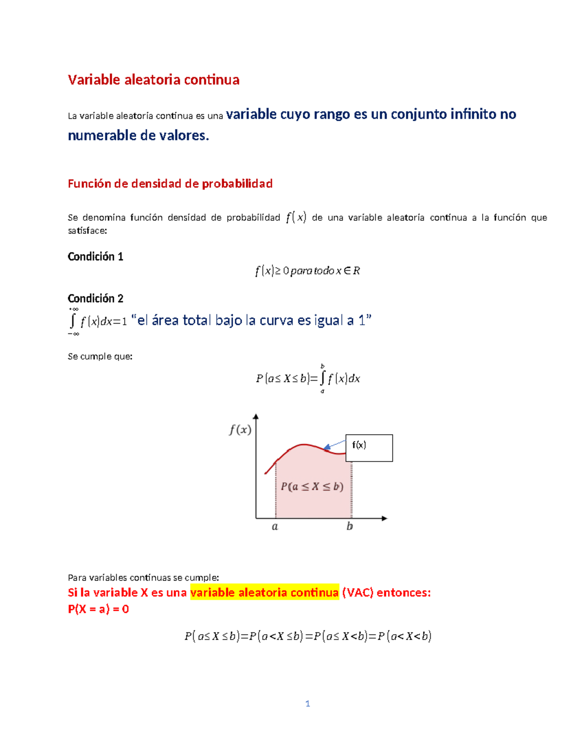 S-10 Variable aleatoria continua - Variable aleatoria continua La ...
