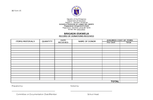 BE Form 3 Resource Mobilization FORM - BE Form 03 Republic of the ...