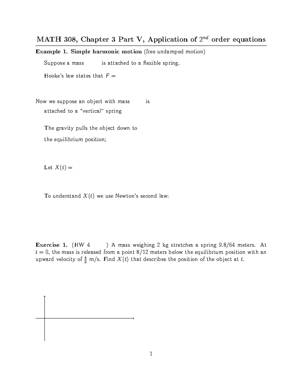 Chapter 3 V application - MATH 308, Chapter 3 Part V, Application of 2 ...