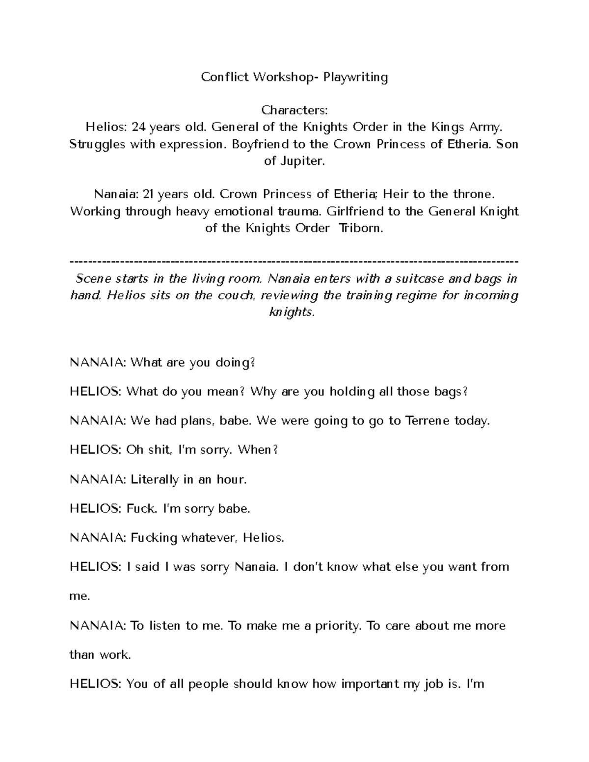 Conflict- Playwriting - Conflict Workshop- Playwriting Characters ...