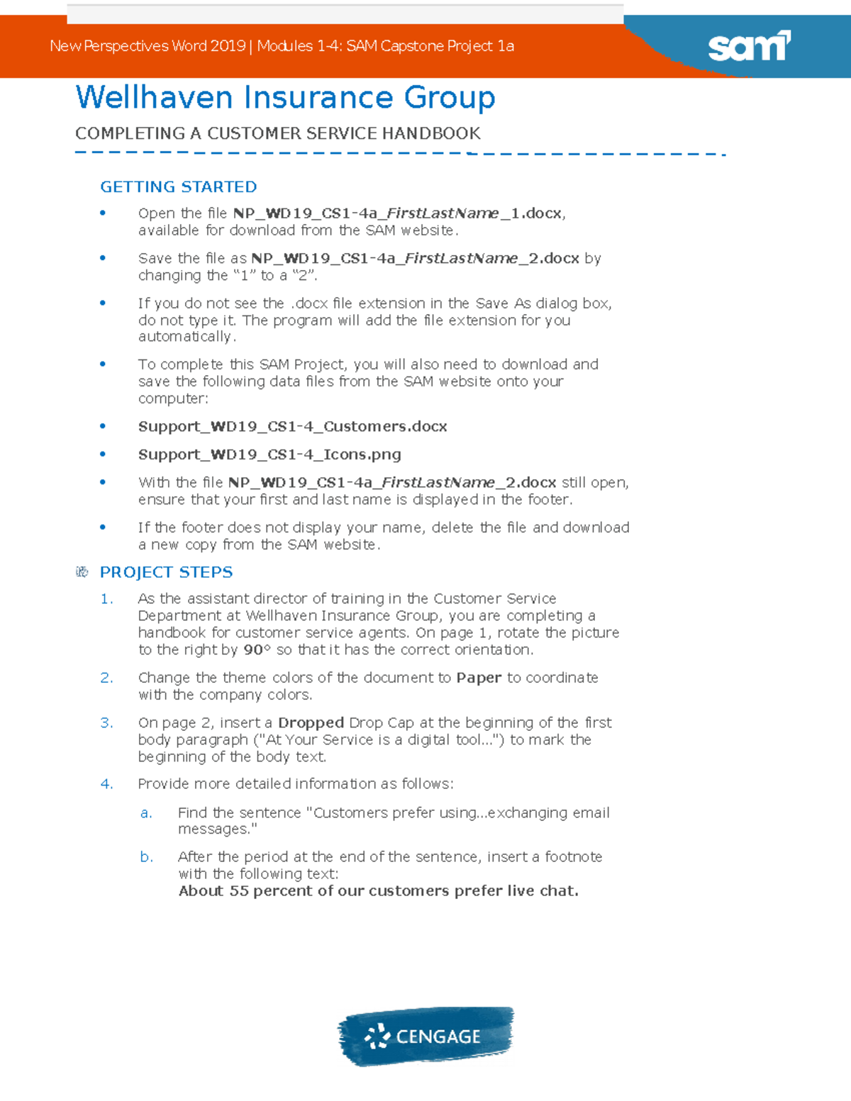 Instructions NP WD19 CS1-4a - New Perspectives Word 2019 | Modules 1-4: SAM Capstone Project 1a ...