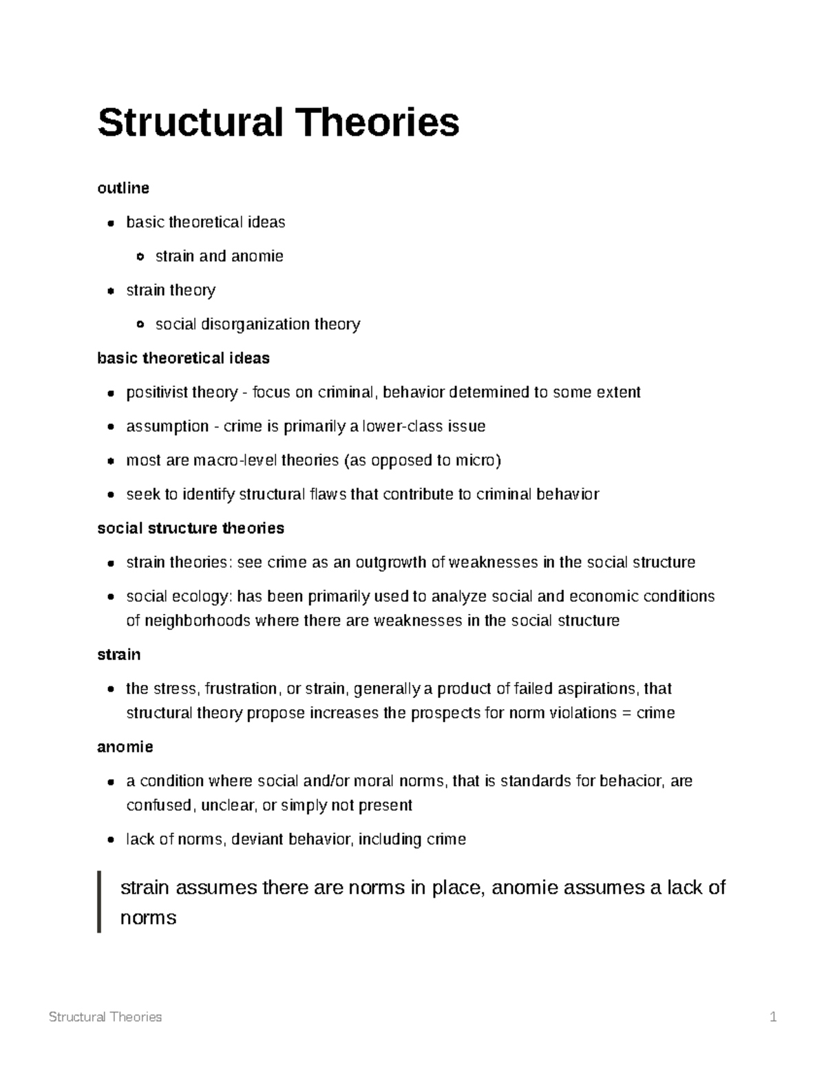 Structural Theories - Structural Theories outline basic theoretical ...