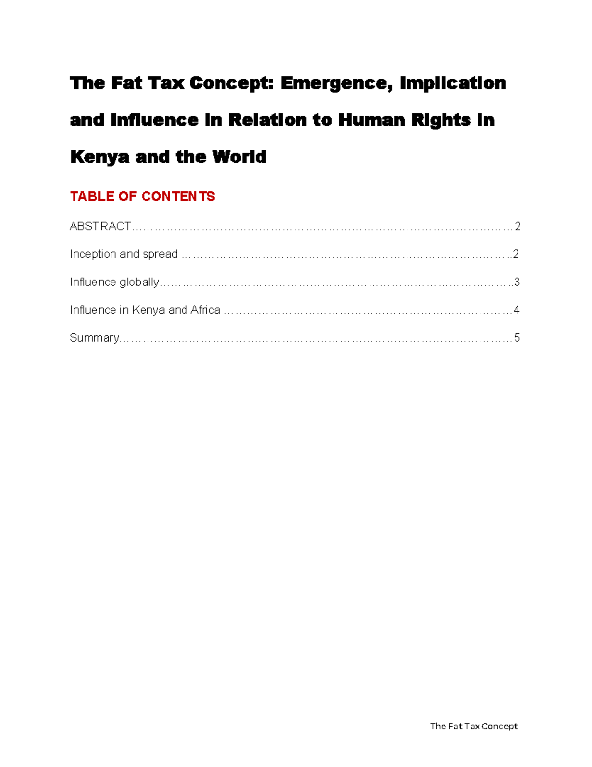 The Fat Tax Concept - This documents details history of the taxation ...
