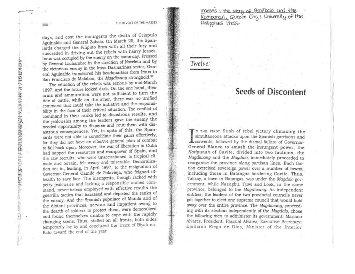 Seed of Discontent Agoncillo - History - Studocu