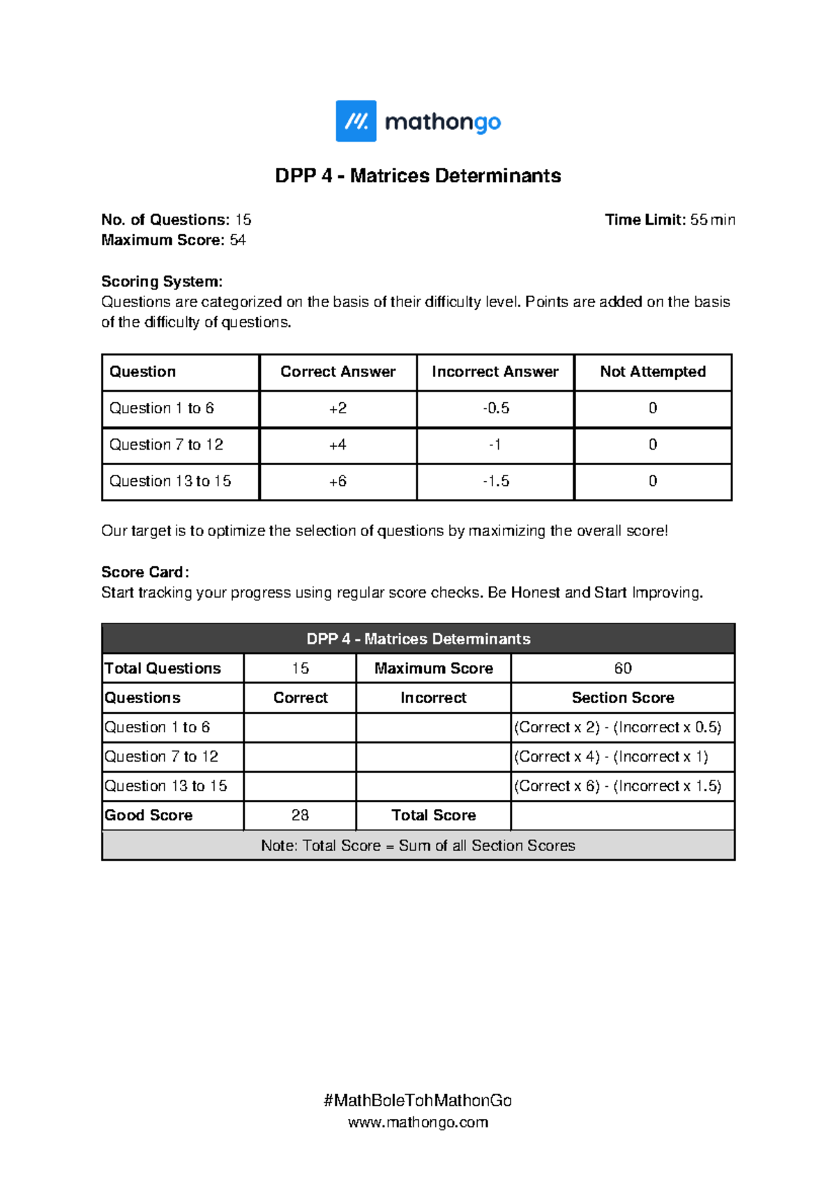 Question dpp 4 matrices determinants mathongo jee main 2022 crash course - #MathBoleTohMathonGo ...