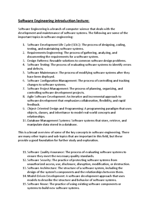 Software - Concepts and principles of object-oriented programming - These objects are either ...