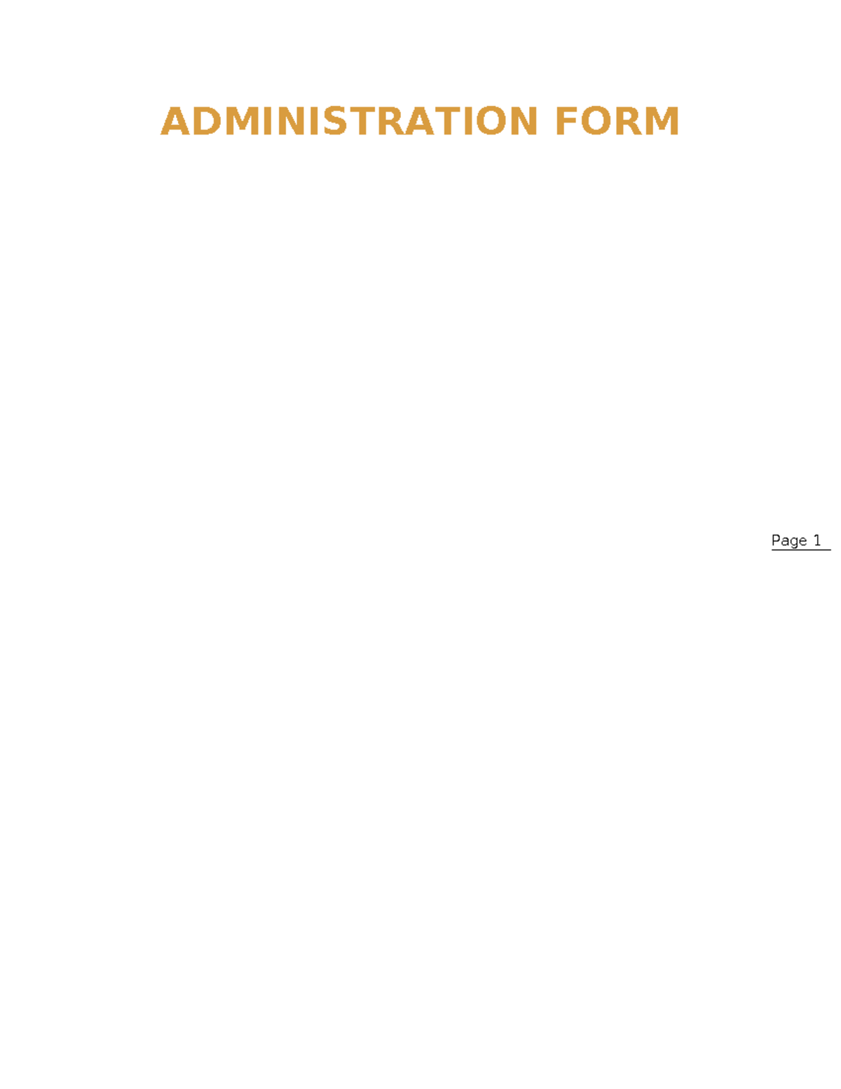 Administration - mos - Page 1 ADMINISTRATION FORM ####### Page 2 ...
