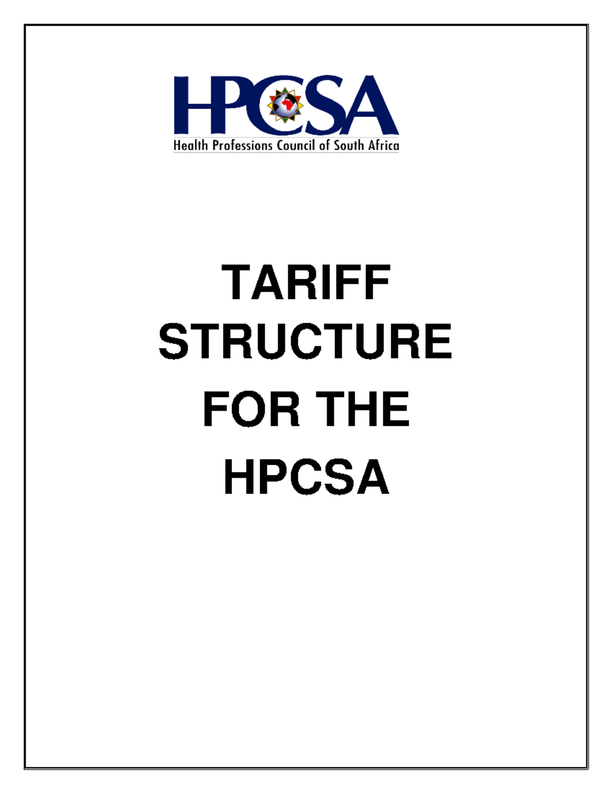 Hpcsa Tariff Structure- FEES 2020 - TARIFF STRUCTURE FOR THE HPCSA ...