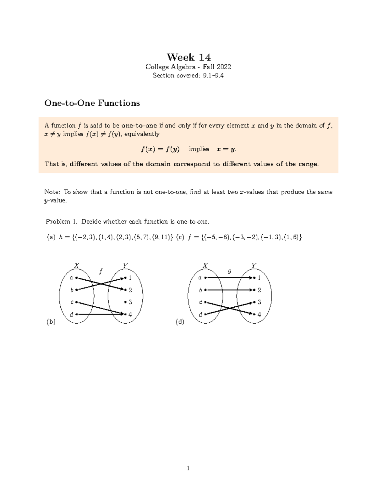 Week 14 Lecture Notes/teacher's notes - Week 14 College Algebra - Fall ...