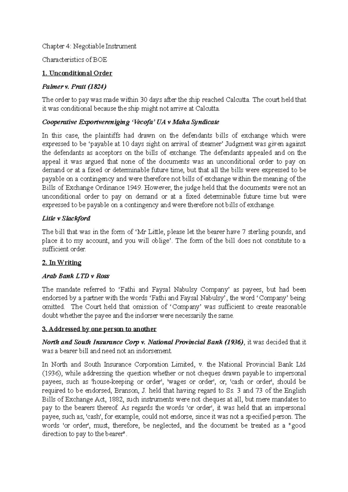 C4 Negotiable Instrument Cases - Chapter 4: Negotiable Instrument ...