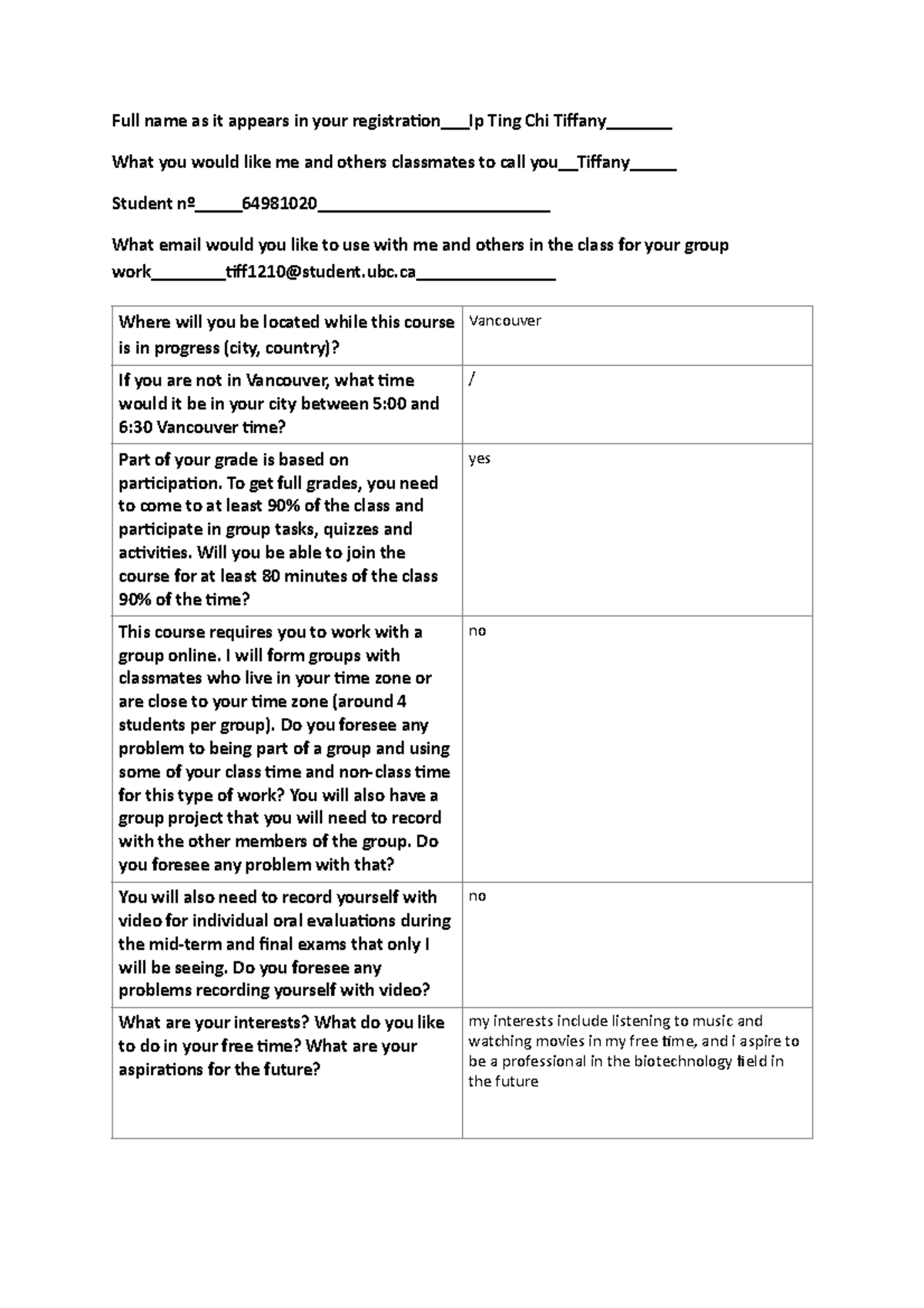 PRE- Course Survey (901) complete - Full name as it appears in your ...