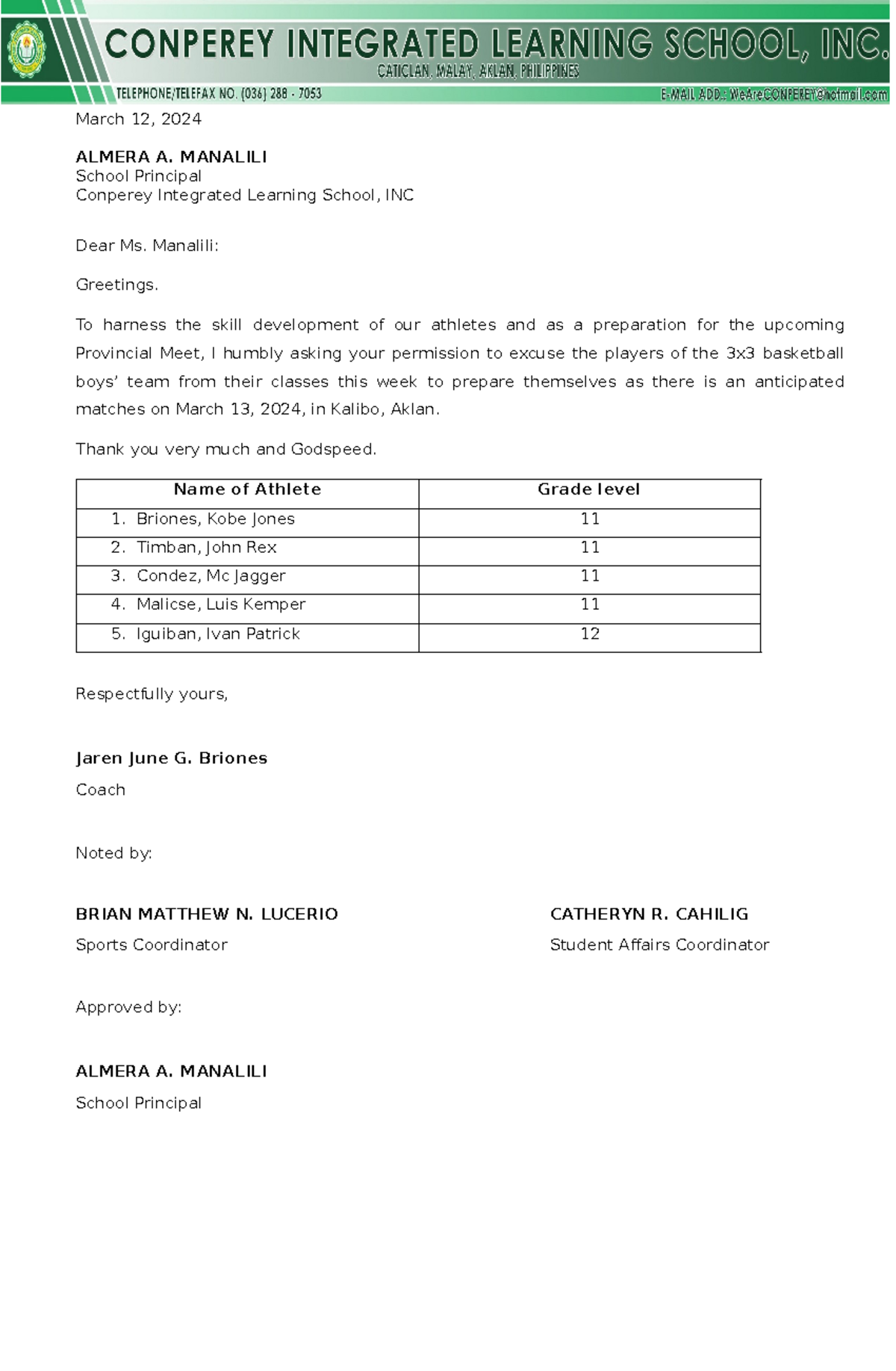 goooooooooooooooo lang - March 12, 2024 ALMERA A. MANALILI School ...
