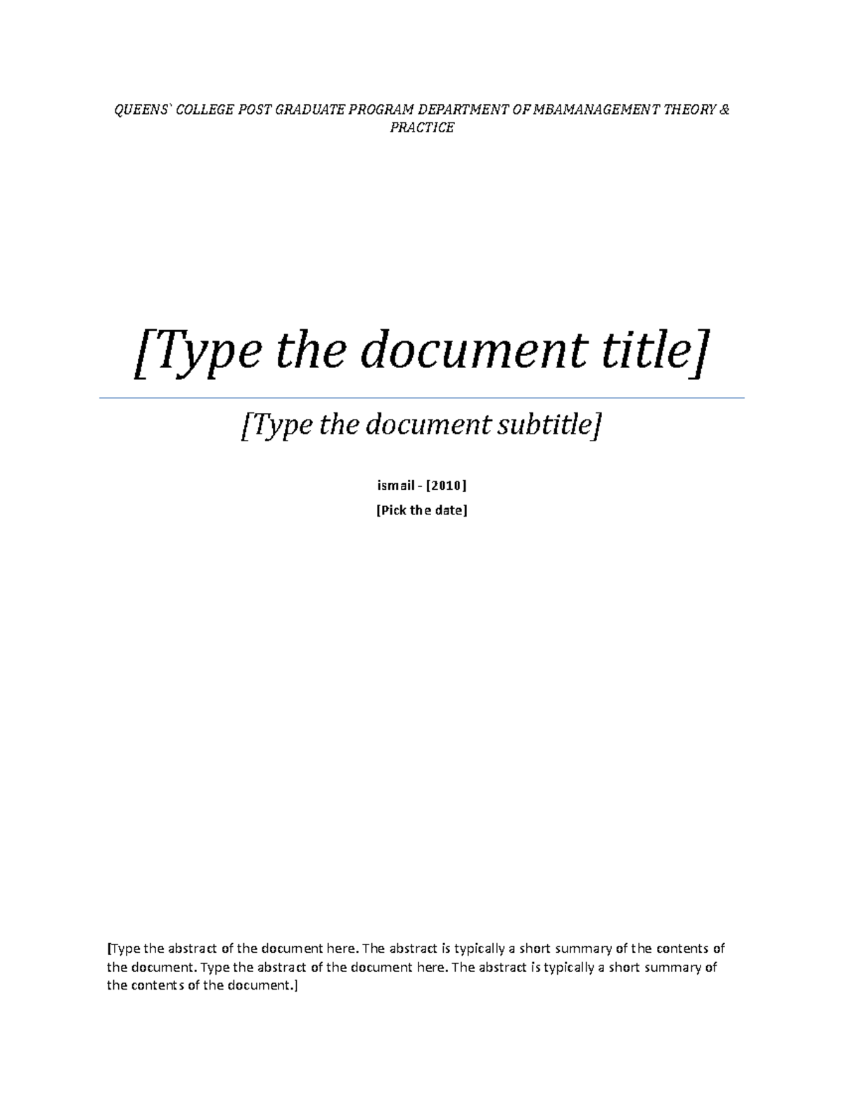 Tesfaye - tools - QUEENS` COLLEGE POST GRADUATE PROGRAM DEPARTMENT OF ...