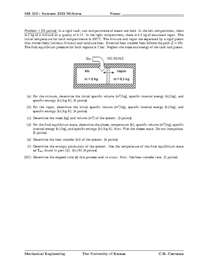 ME212 Midterm Summer 2021 - ME 212 - Summer 2021 Midterm Name: Problem ...