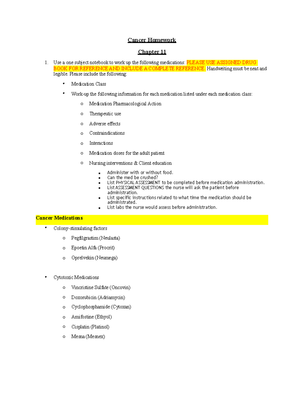 Cancer homework August 2019 - Cancer Homework Chapter 11 Use a one ...