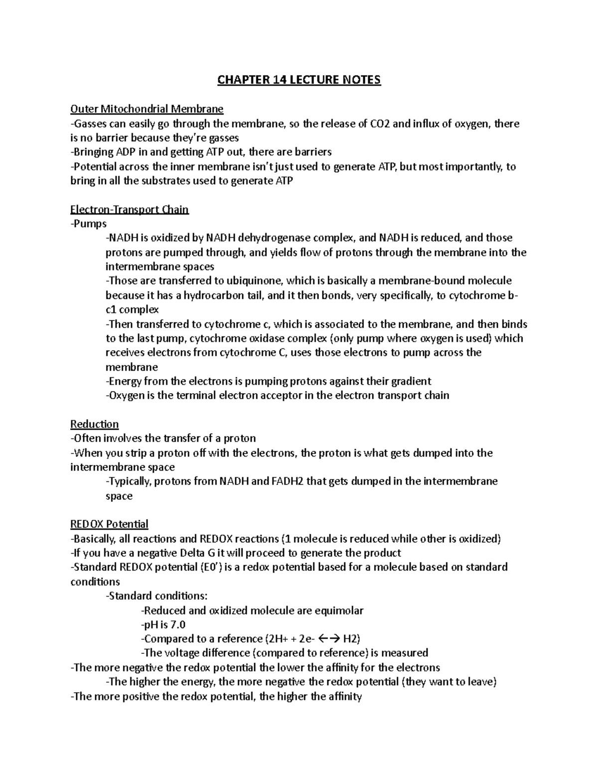 Chapter 14 Part 1 Lecture Notes - CHAPTER 14 LECTURE NOTES Outer ...
