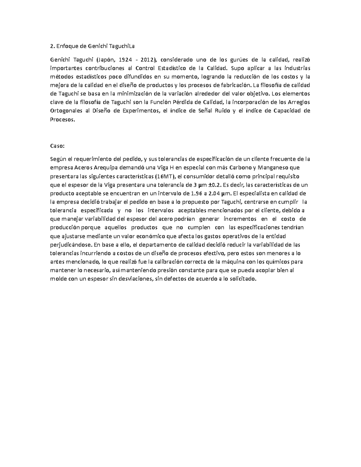 Tag UCHI - avance - Enfoque de Genichi TaguchiLa Genichi Taguchi (Japón ...