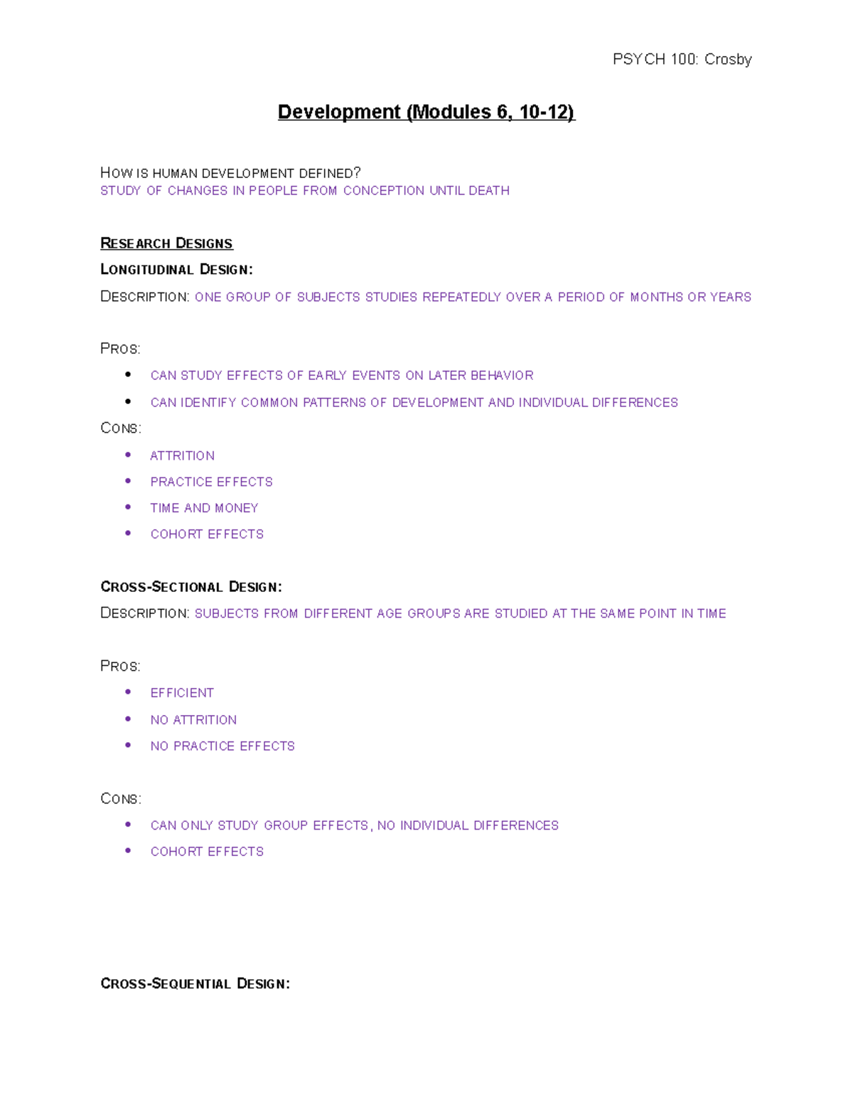 Development Modules 6,10-12 psych 100 - Development (Modules 6, 10-12 ...