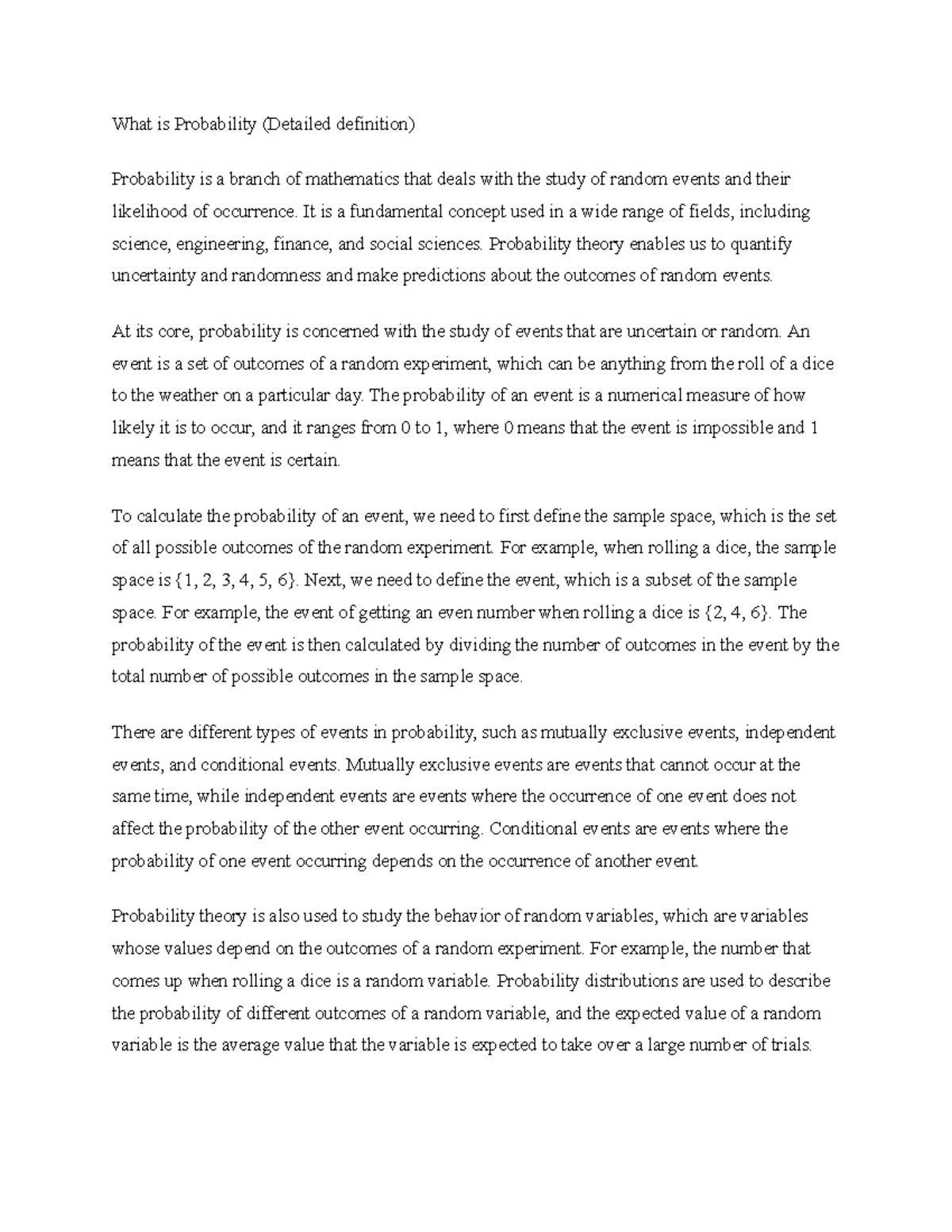 What is Probability (Detailed definition) - What is Probability (Detailed definition ...