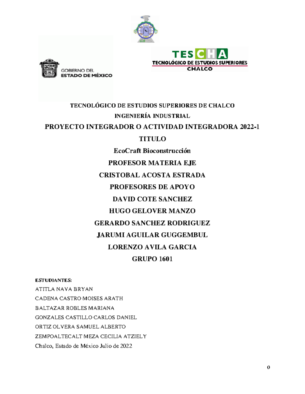 Avance Mantenimiento - gffghghjhjh - TECNOLÓGICO DE ESTUDIOS SUPERIORES DE CHALCO INGENIERÍA ...