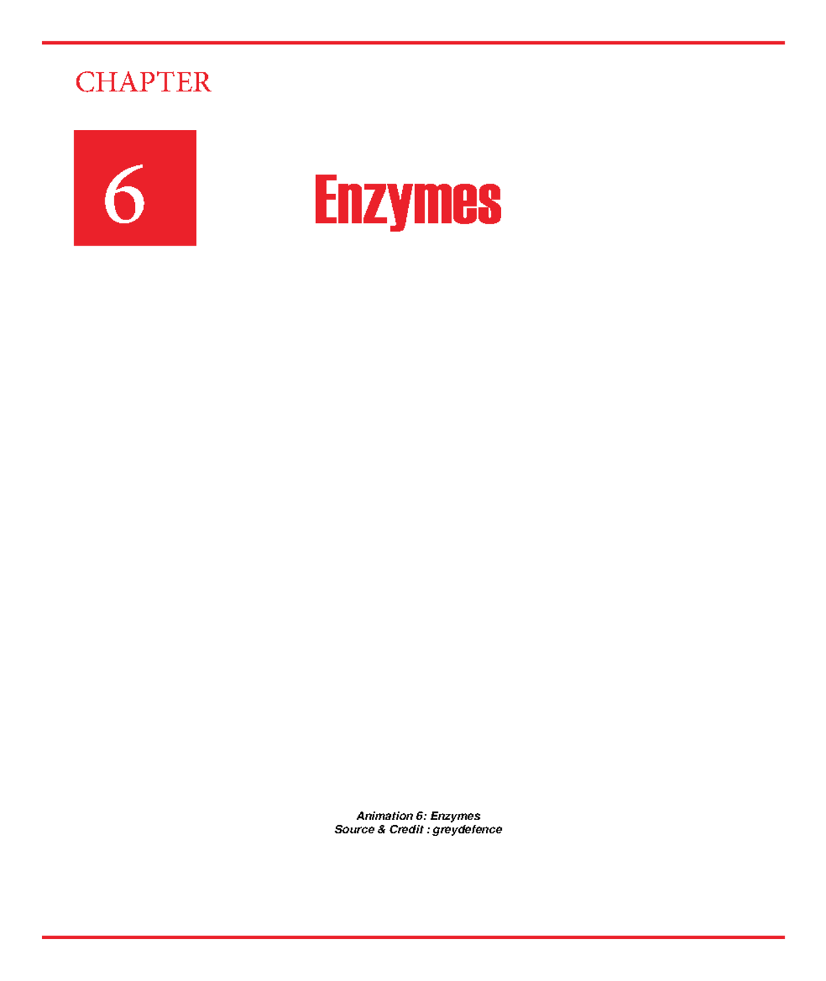 Enzymes Basics - Biology - CHAPTER 6 Enzymes Animation 6: Enzymes Source & Credit : greydefence ...