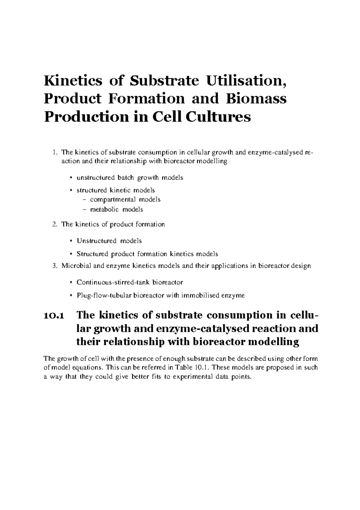 Kinetics of Substrate Utilisation - Kinetics of Substrate Utilisation ...