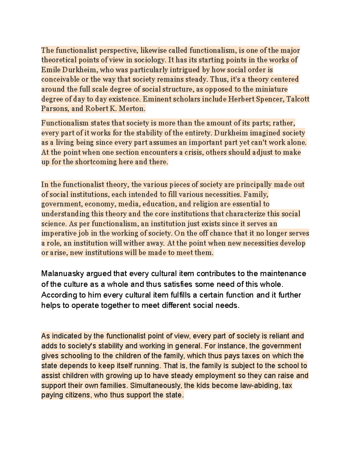 Functionalism - The functionalist perspective, likewise called ...