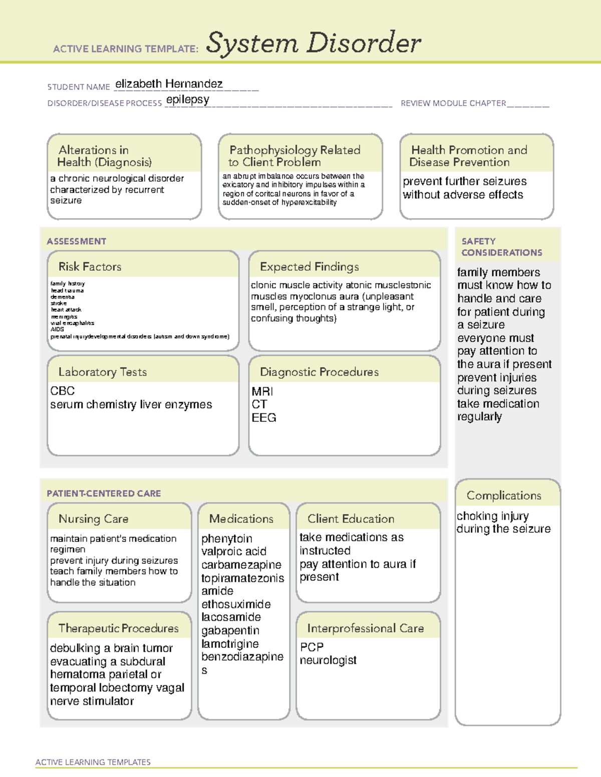 Epilepsy Active Learning Template - ACTIVE LEARNING TEMPLATES System ...