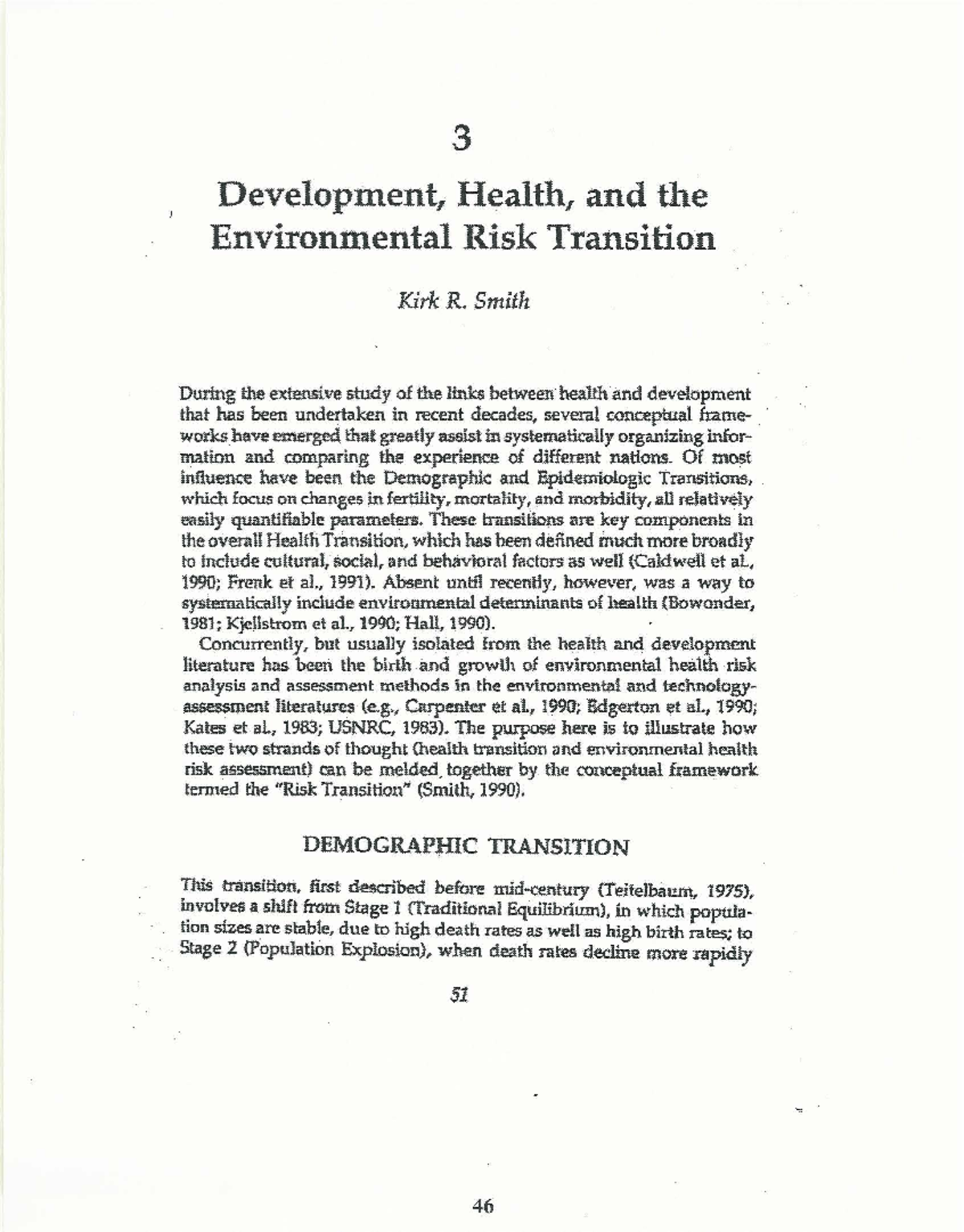 KRSmith EH and Risk Transition OCR - 3 Development, Health, and the ...