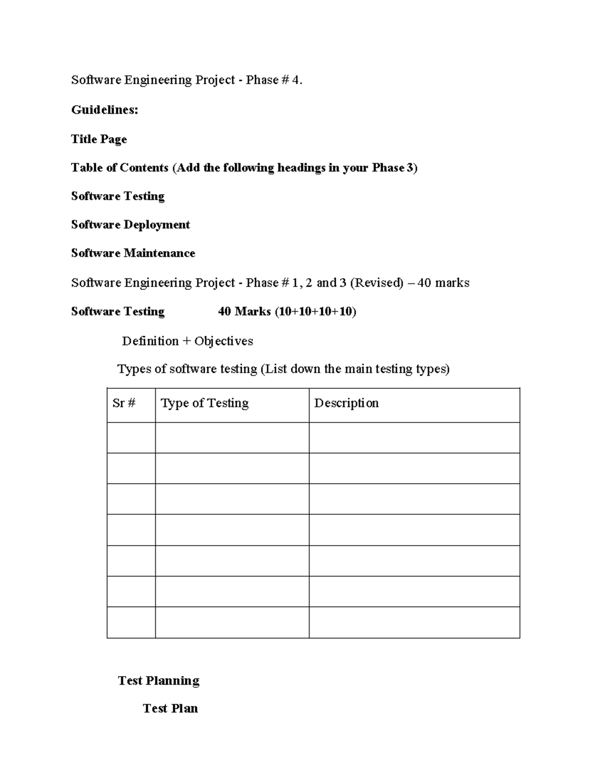 SE project Phase - 4 - Guidelines - Software Engineering Project ...