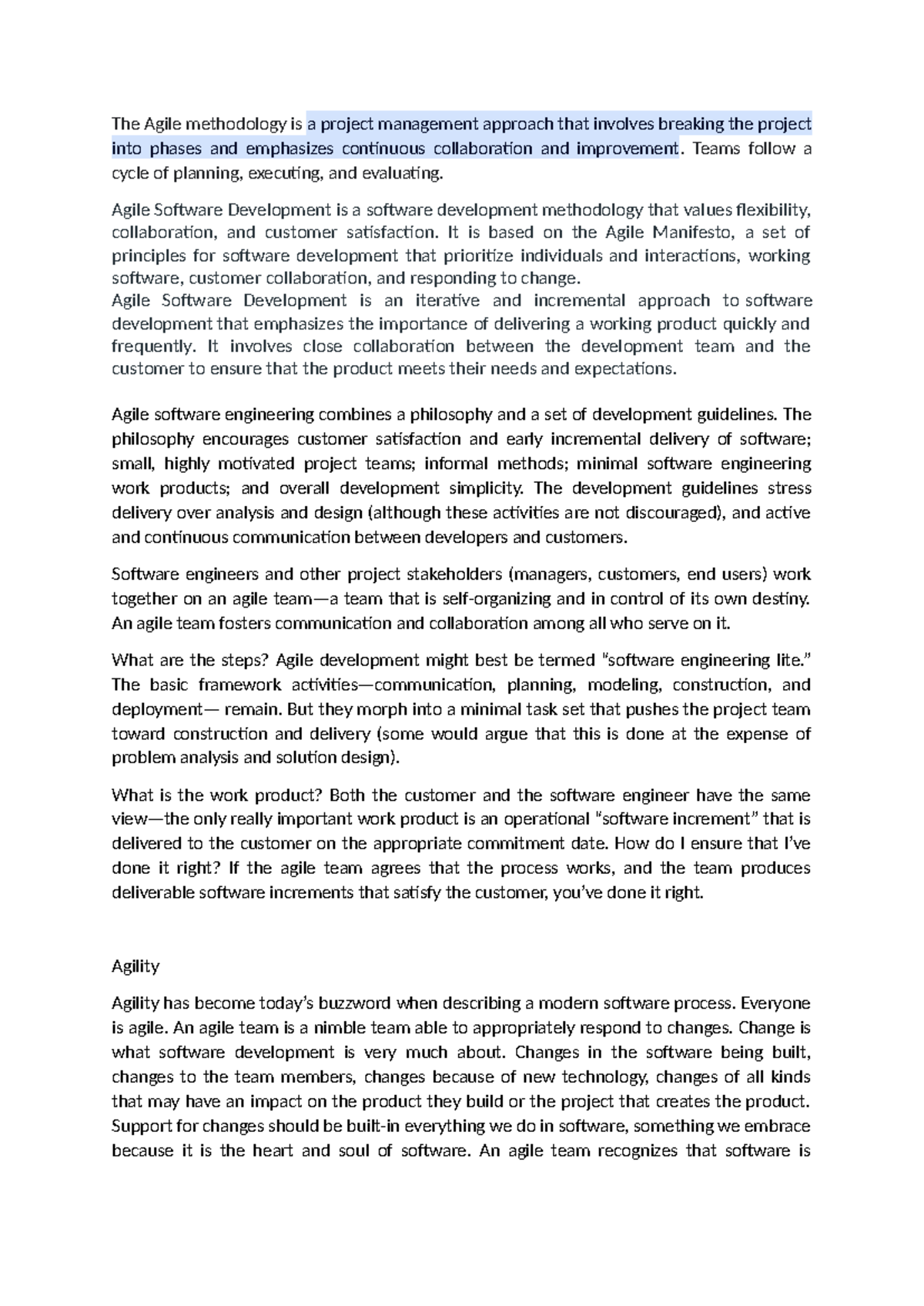 Agile - the above notes are sepm unit 2 sepm lecture notes - The Agile ...