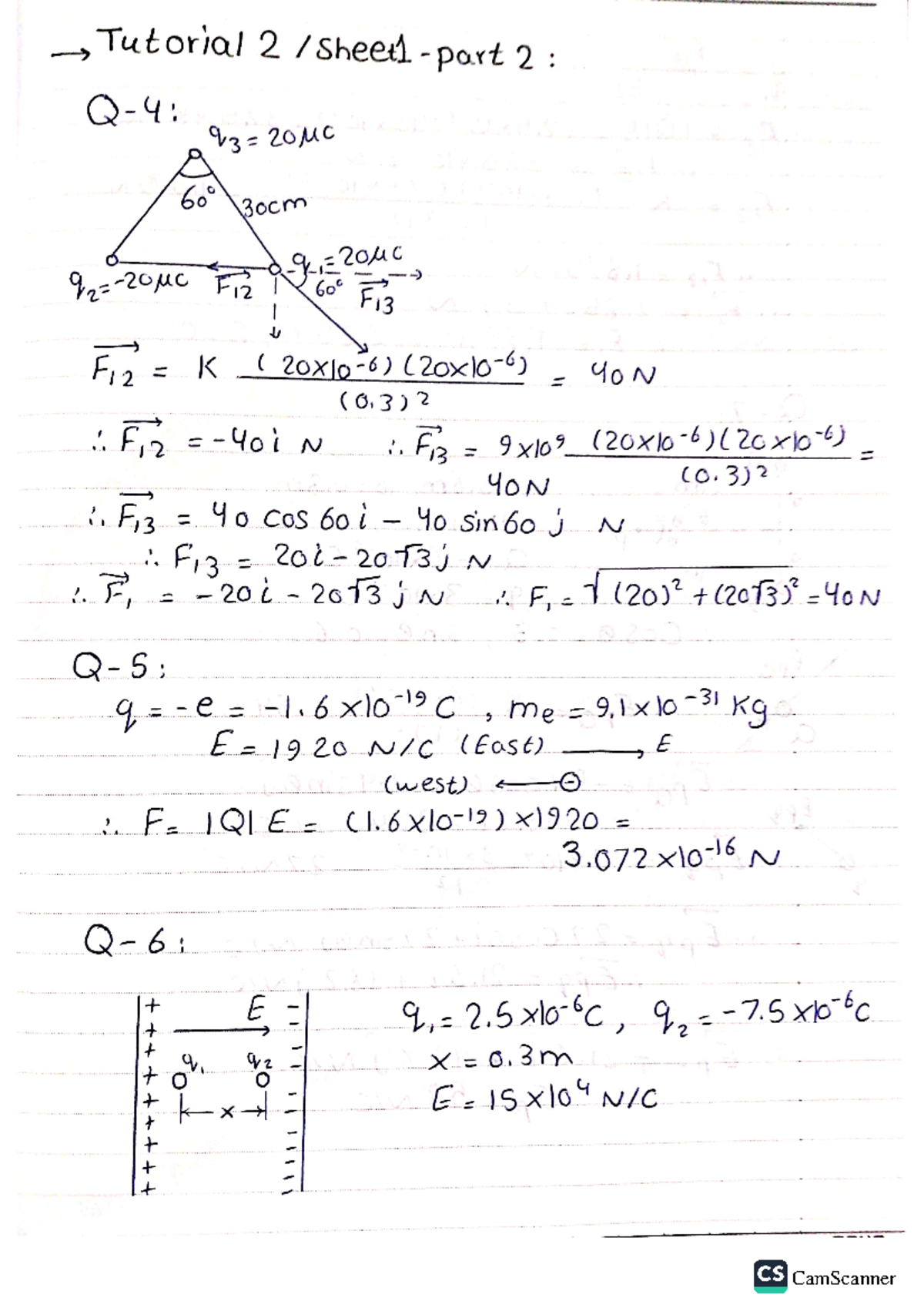 Tutorial 1 - oooooo - Engineering Physics Ii - CamScanner CamScanner - Studocu